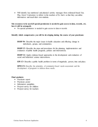 Cristina Guerra_Practicum Application | PDF