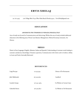 01 ERVIS RESUME | PDF | Business Administration | Business