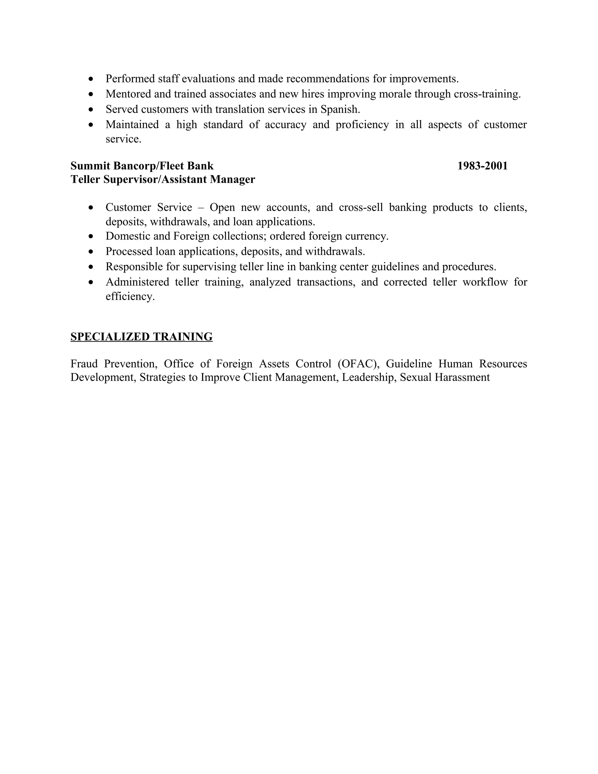 Myriam resume updated bank | DOC