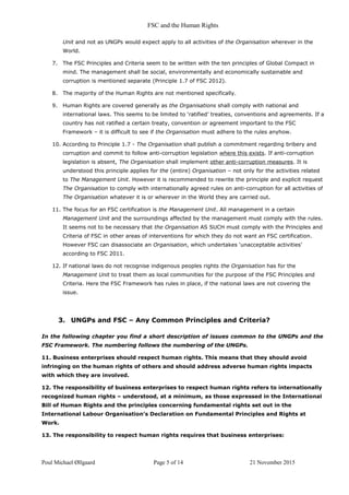 2013 04 14 FSC and UNGP | DOC | Non-Profit Organizations | Industries