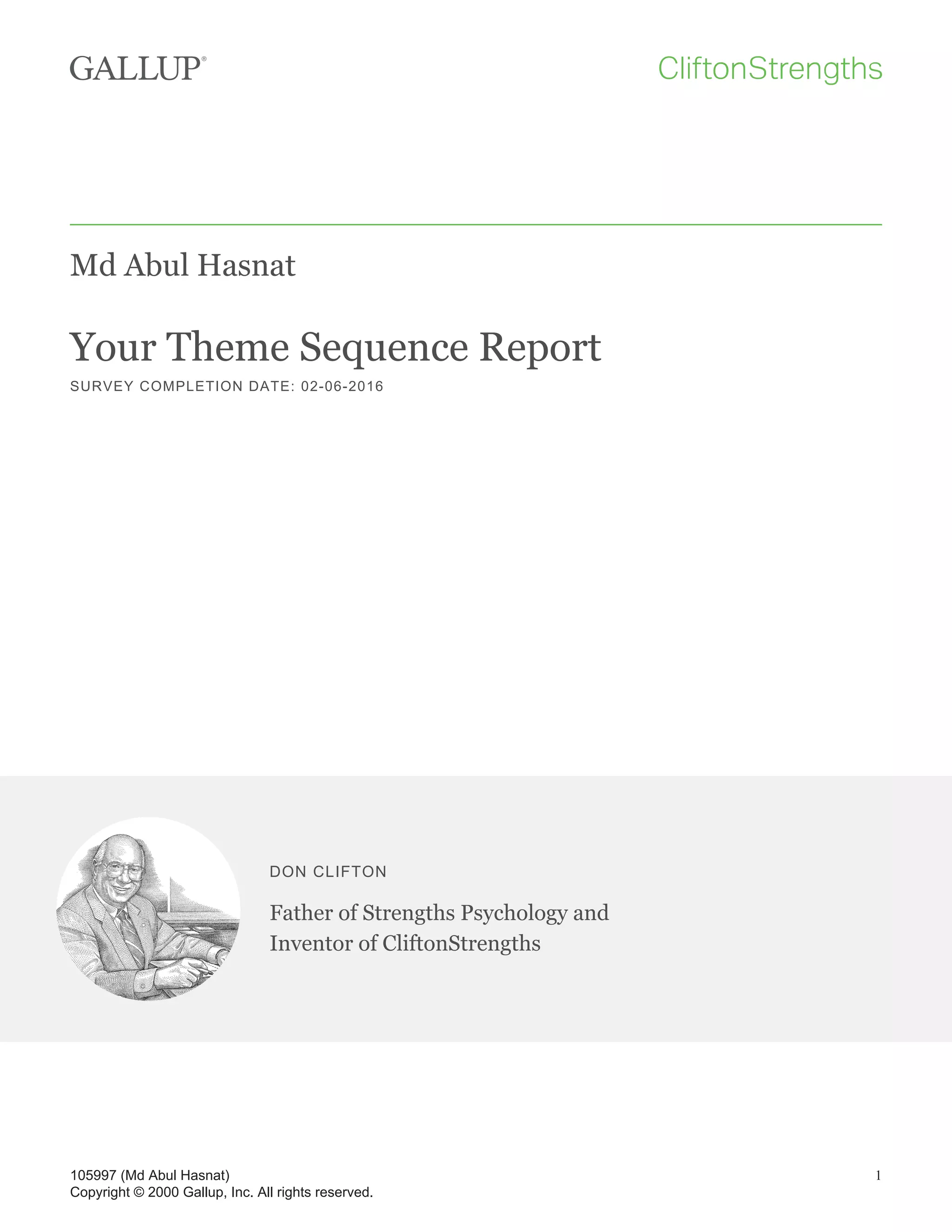 Strengths-Based Theme Sequence Report | PDF