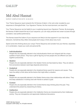 Strengths-Based Theme Sequence Report | PDF