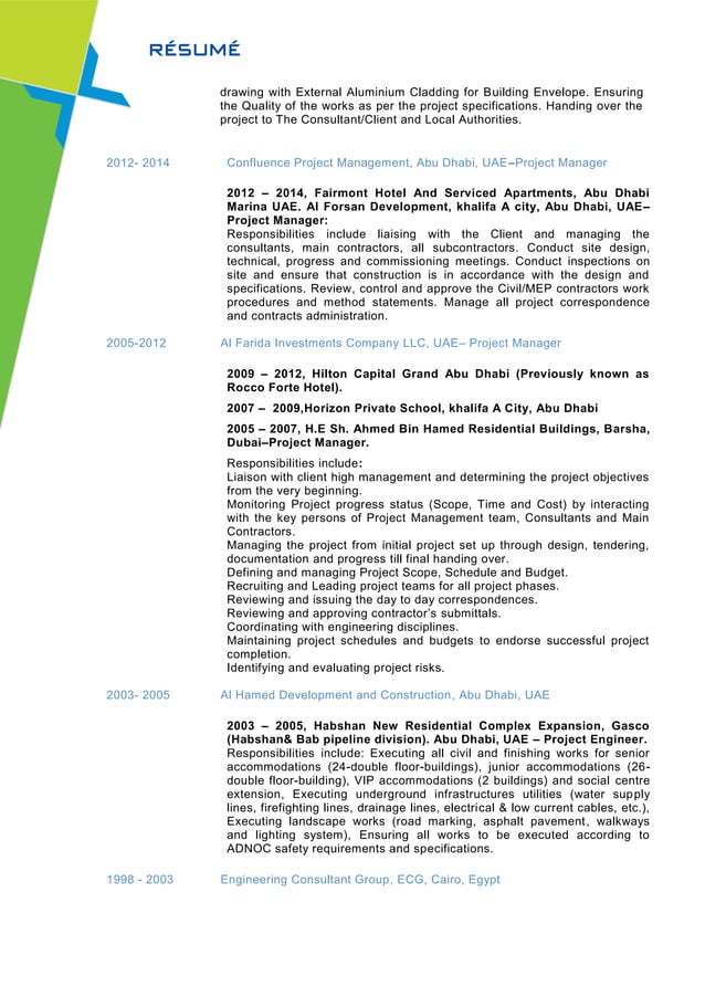 Mohamed Barakat Updated CV | PDF | Civil Engineering Industry | Industries