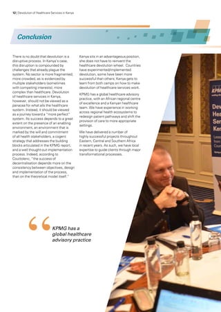 Devolution of Healthcare Services Kenya_Conference Report | PDF