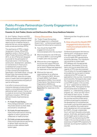 Devolution of Healthcare Services Kenya_Conference Report | PDF