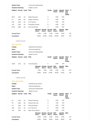Academic Transcript | PDF