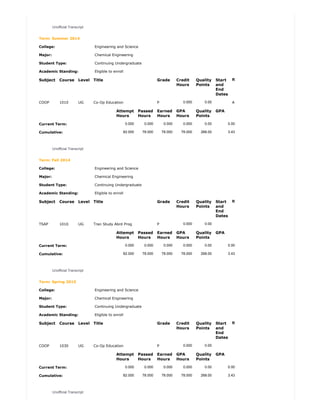 Academic Transcript | PDF