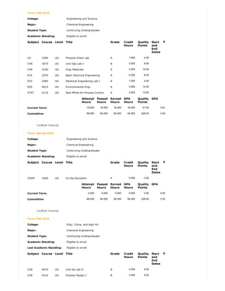 Academic Transcript | PDF