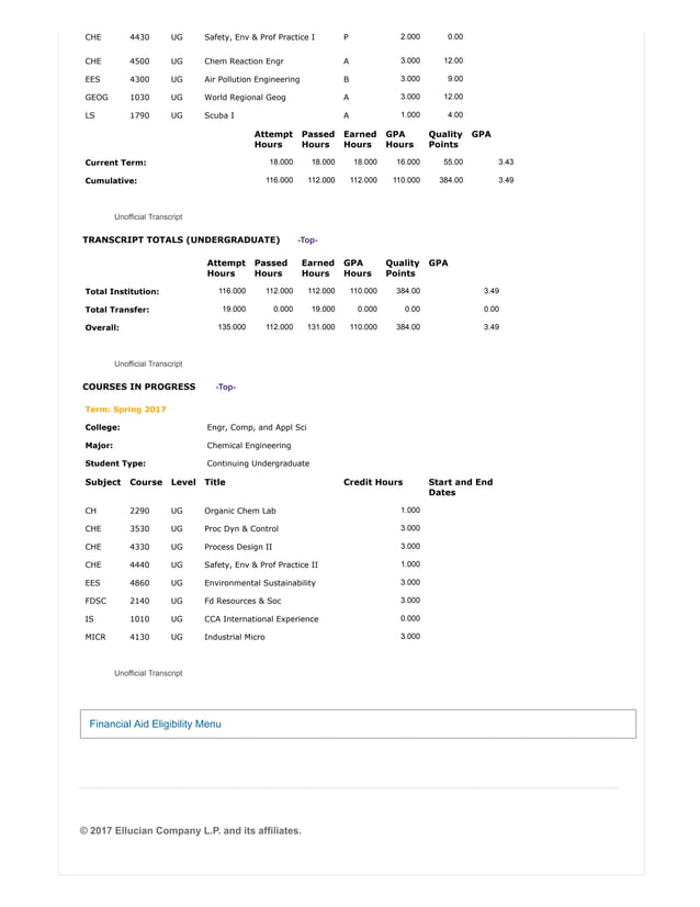Academic Transcript | PDF
