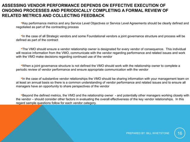 IT Strategic Vendor Management | PPT