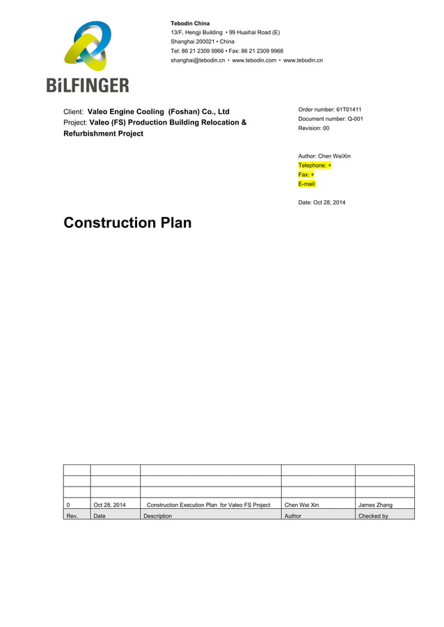 Attachement 3 61T01411 - Construction Execution Plan | PDF
