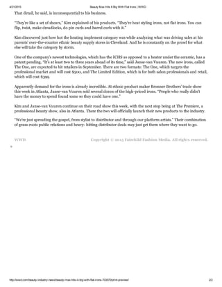 Beauty Max Hits It Big With Flat Irons _ WWD | PDF
