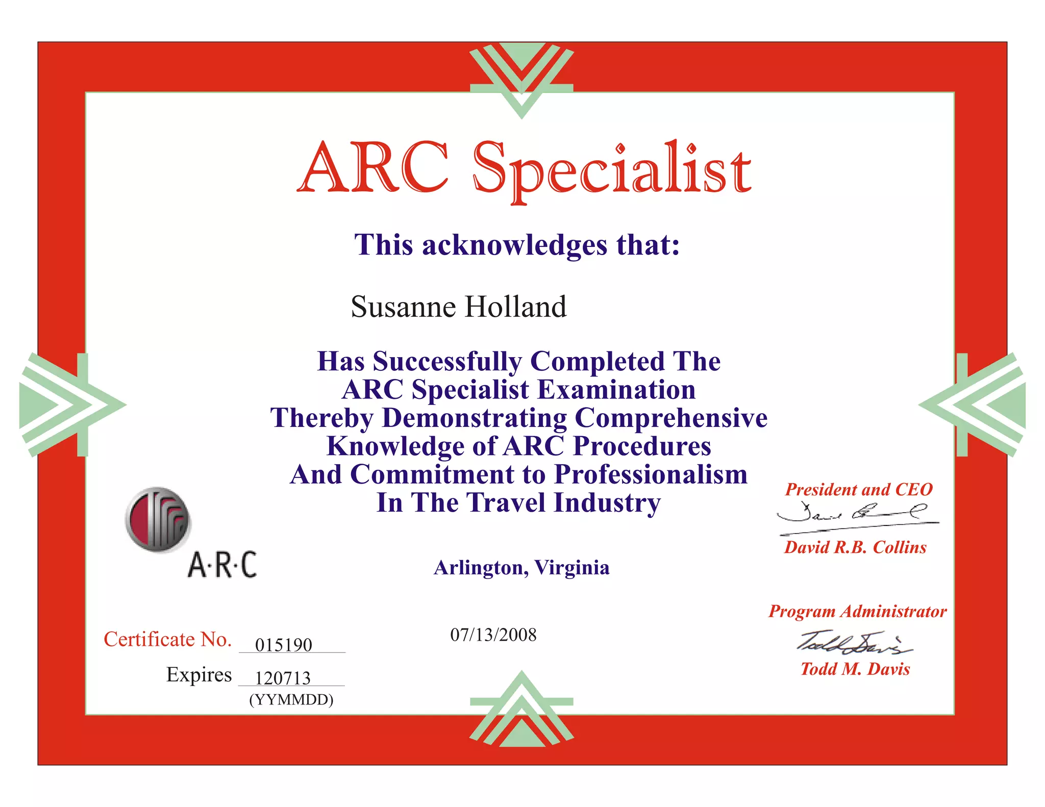 ARC Specialist Certificate | PDF