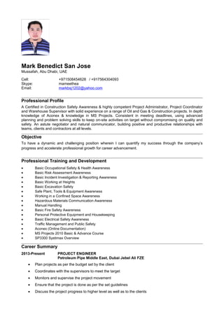Mark Benedict_ San Jose CV | PDF