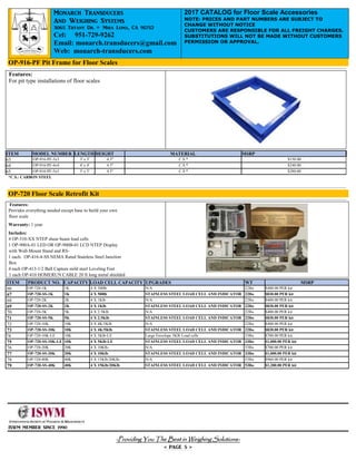 MONARCH TRANSDUCERS 2017 LIST PRICE CATALOG FOR SCALES, INDICATORS, AND ...