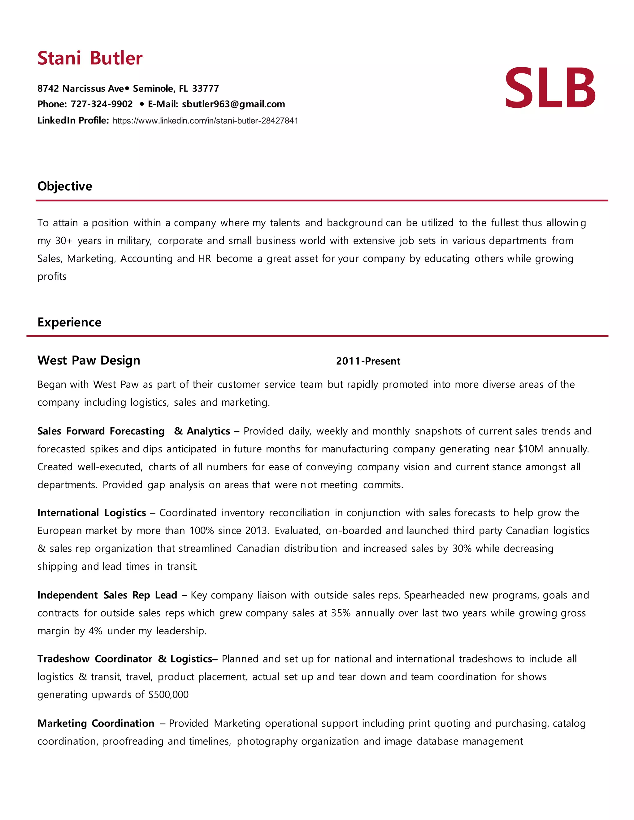 SButler Resume2 | PDF