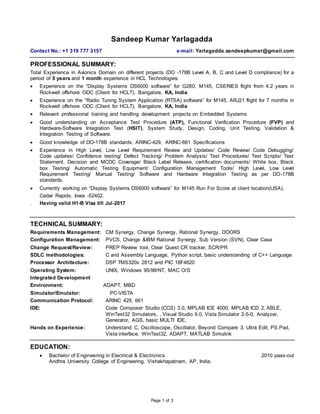 Sandeep Kumar Yarlagadda_Professional Resume | PDF