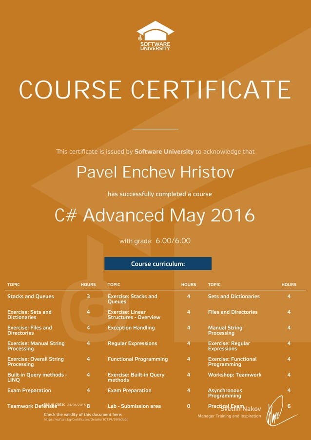 CSharp-Advanced-May-2016-Certificate | PDF