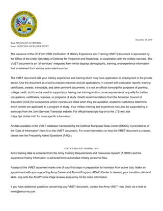 Verification of Military Experiance | PDF