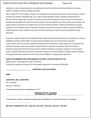 Verification of Military Experiance | PDF