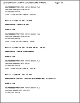 Verification of Military Experiance | PDF
