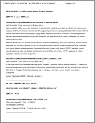 Verification of Military Experiance | PDF