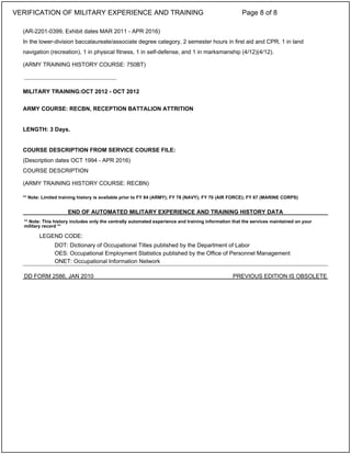 Verification of Military Experiance | PDF