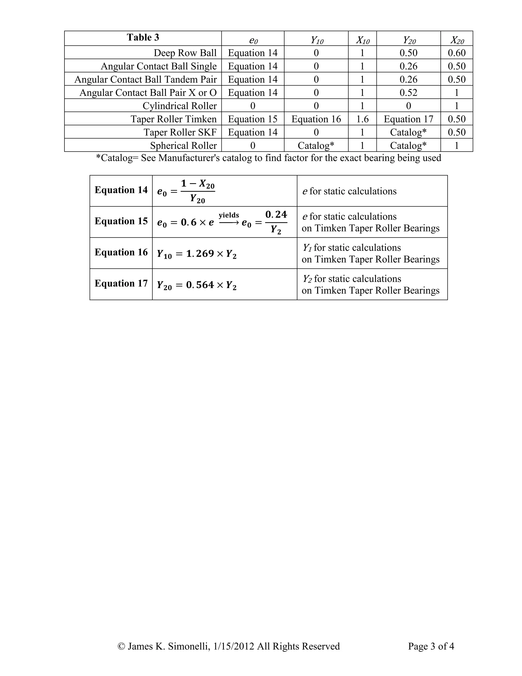 Bearing Equivalent Load | PDF