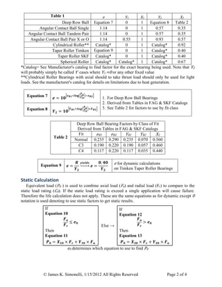 Bearing Equivalent Load | PDF
