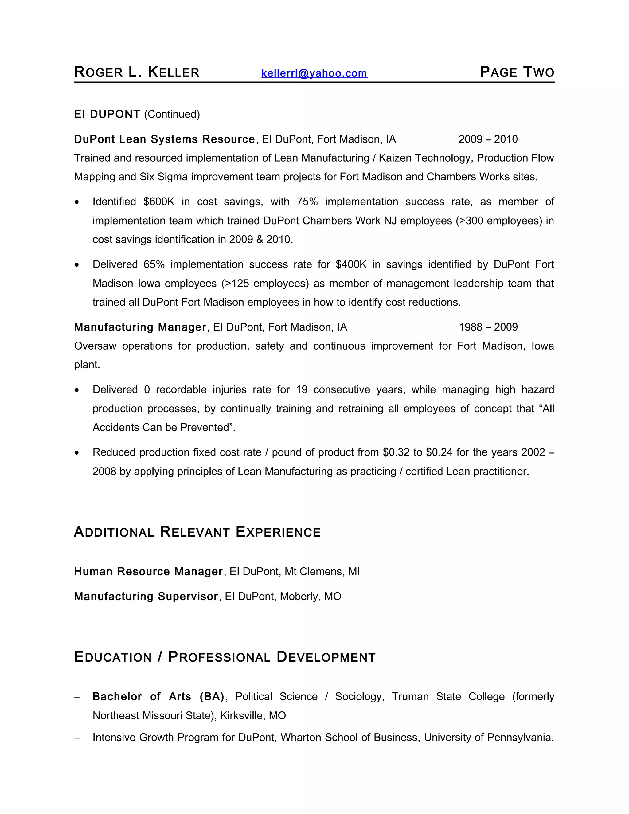 keller roger resume Word doc 121515 | PDF