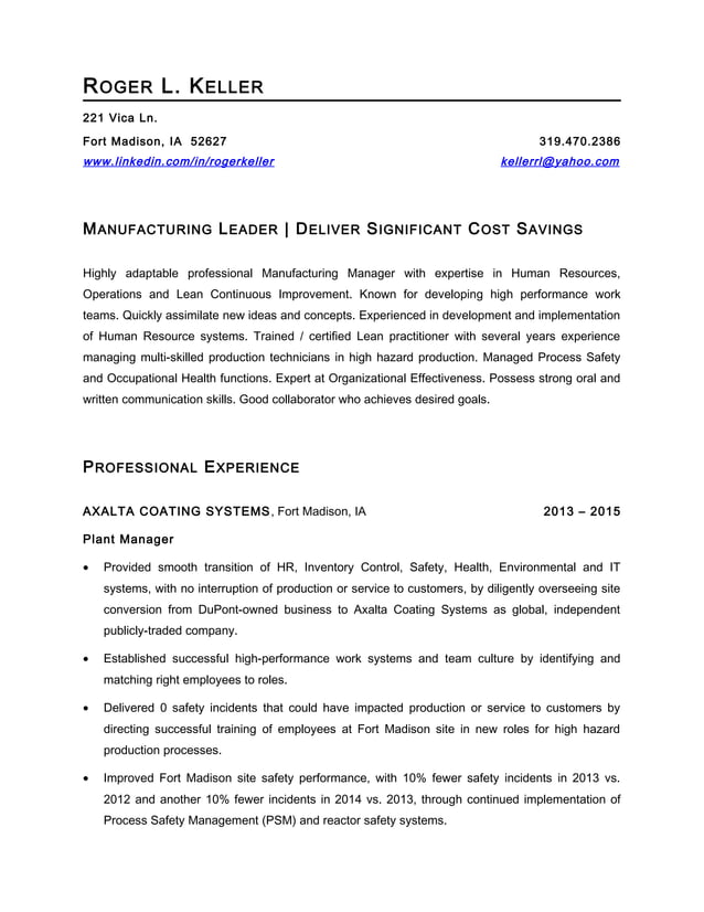 keller roger resume Word doc 121515 | PDF