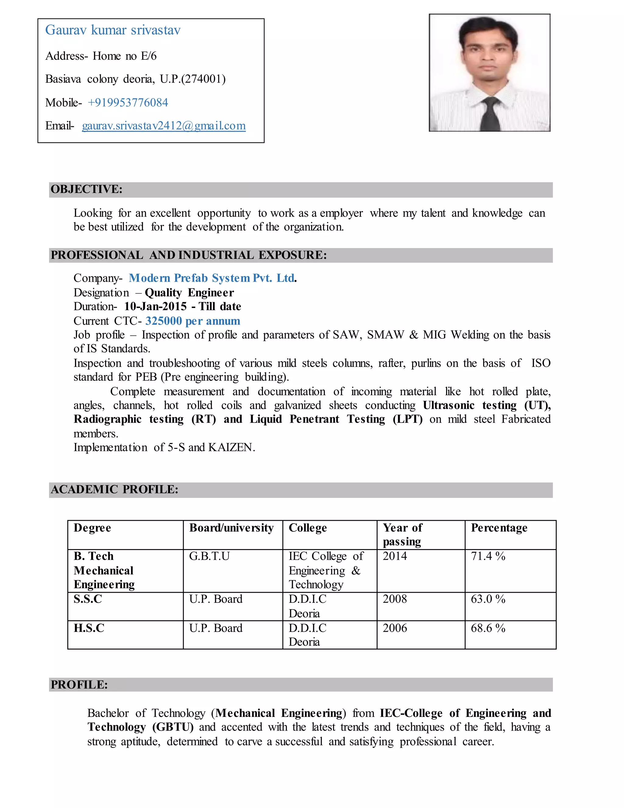 resume gaurav new | DOCX | Technology & Computing
