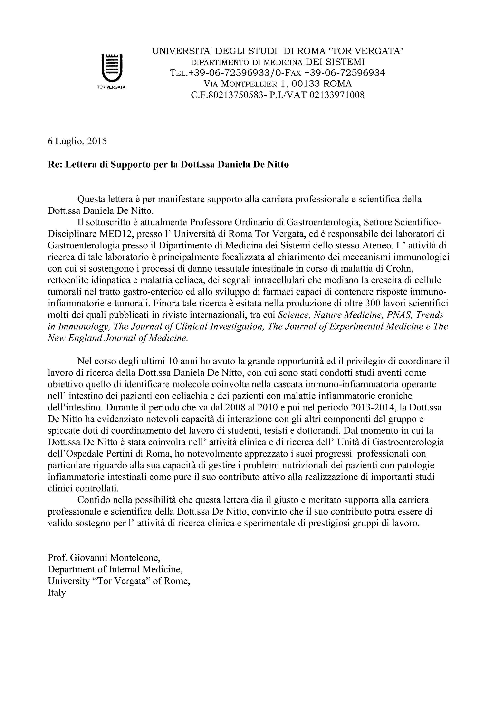 letter of support to Denitto | PDF
