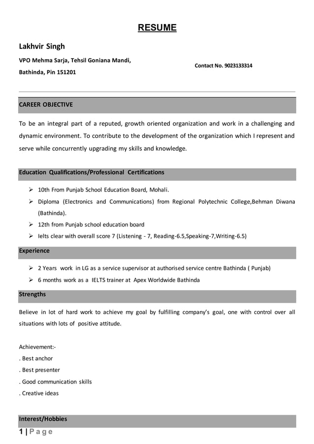 Lakhvir Singh Resume | PDF Lakhvir Singh Resume | PDF