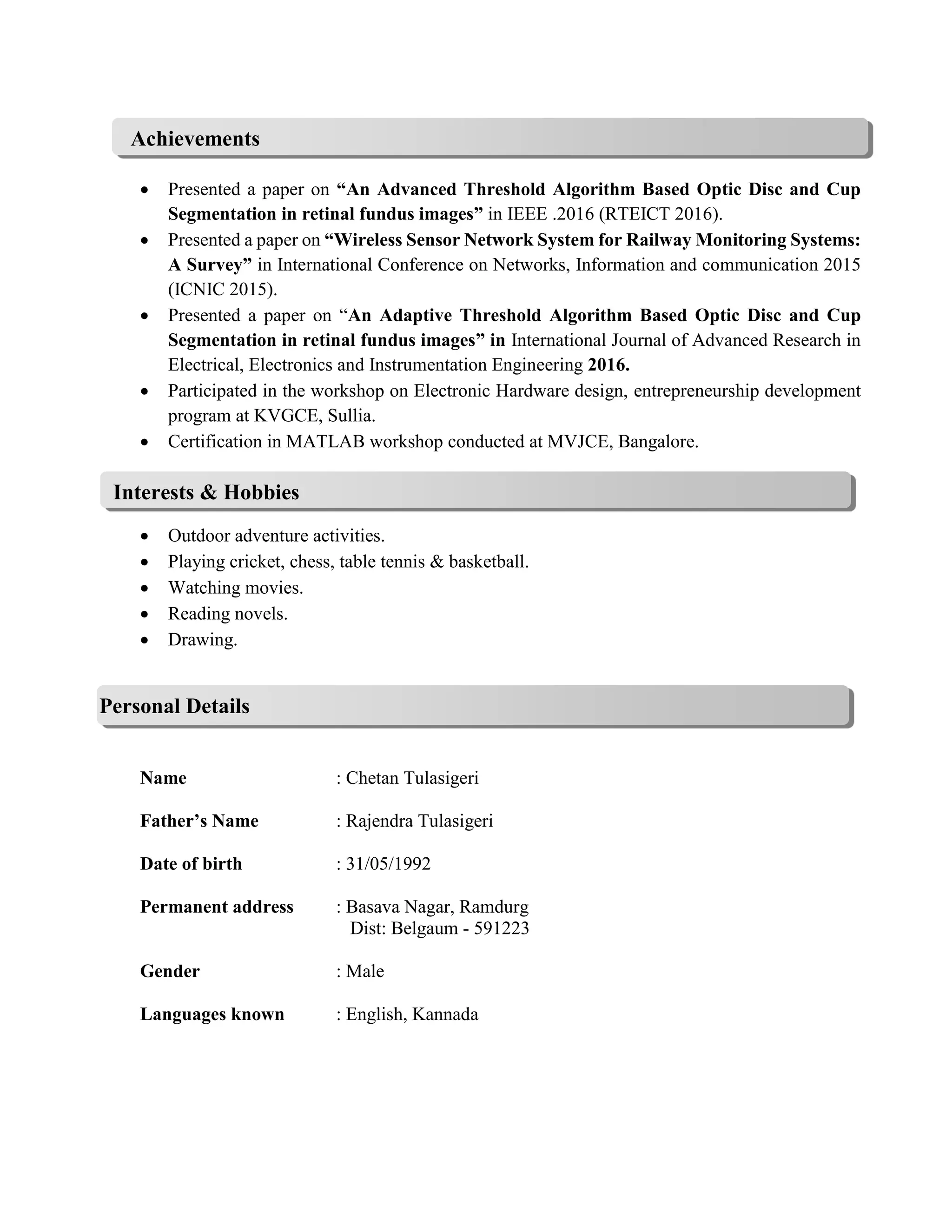 chet new resume11 | PDF | Free Download