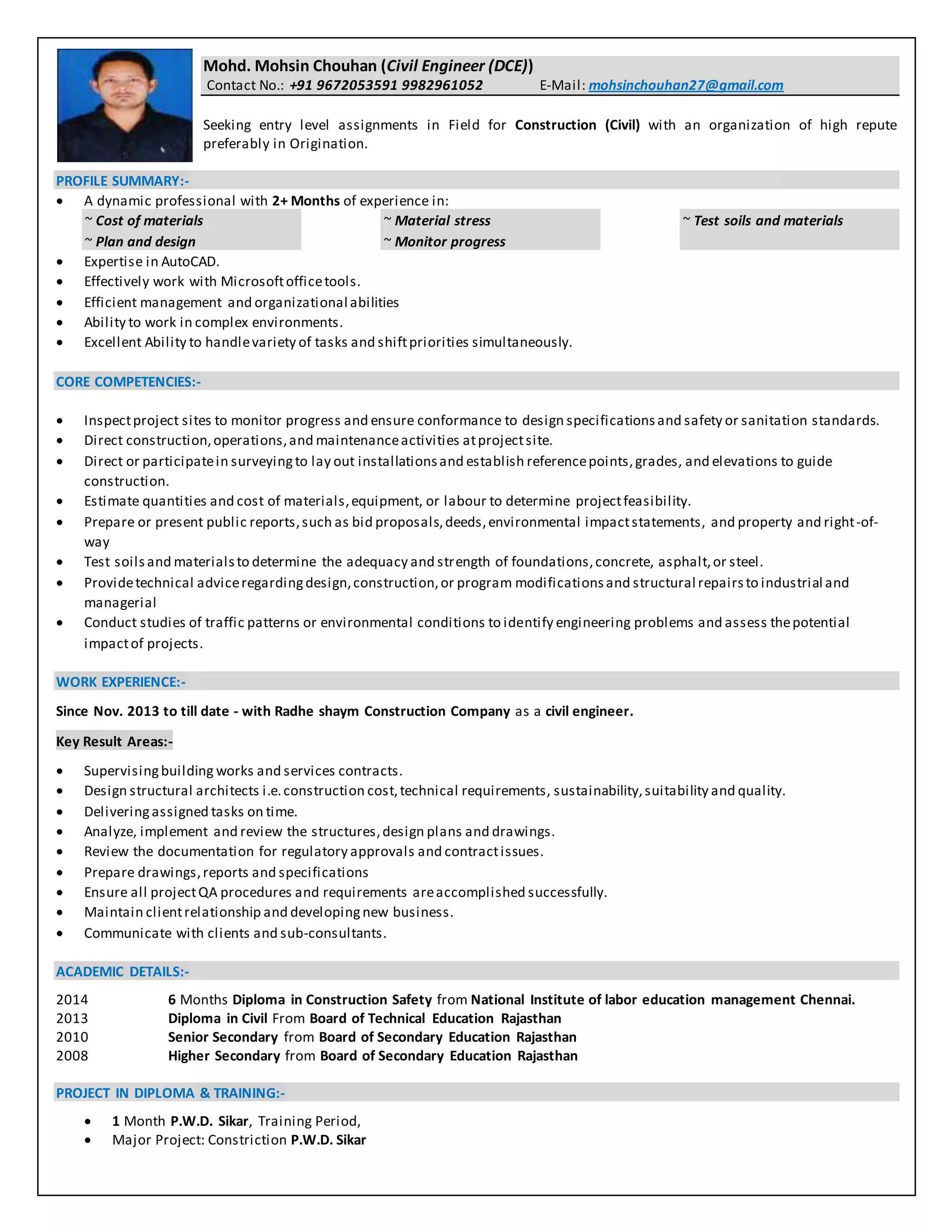 Mohd. Mohsin Chouhna Modified Resume , | PDF