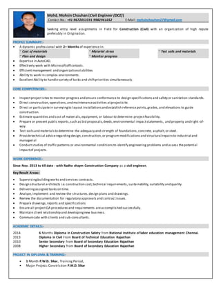 Mohd. Mohsin Chouhna Modified Resume , | PDF