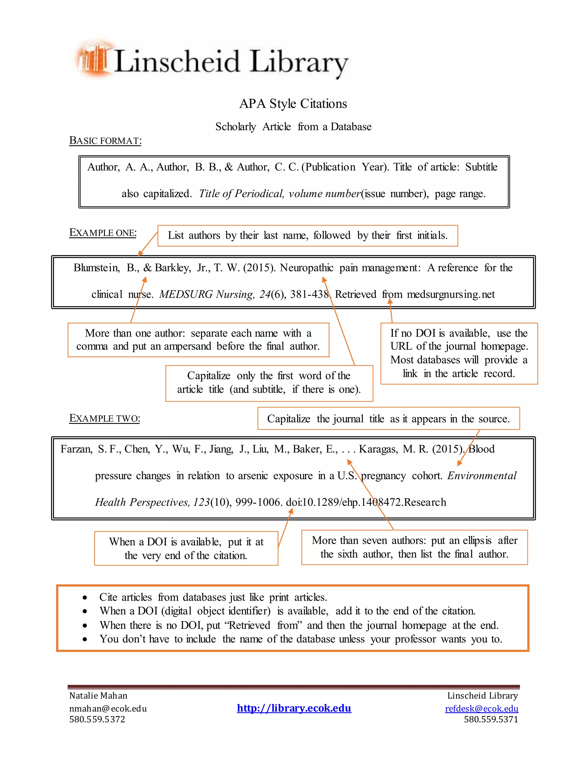 APA nursing handout | DOCX