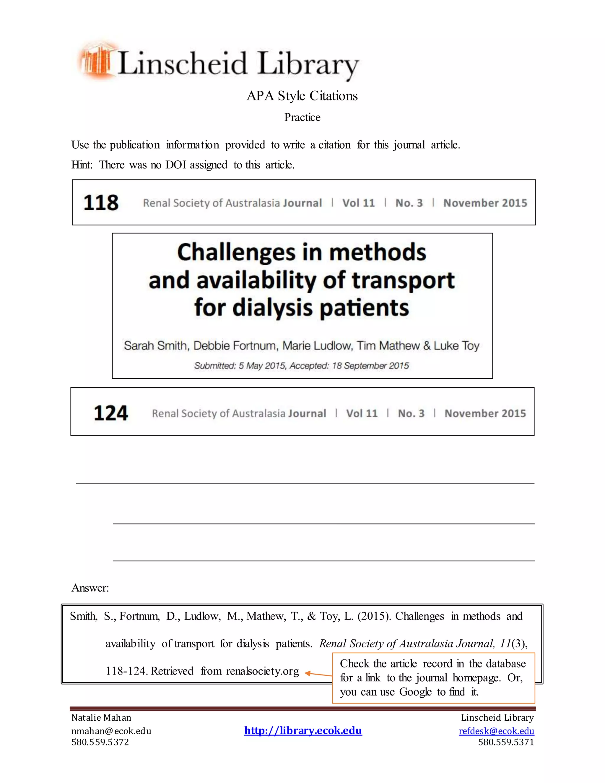 APA nursing handout | DOCX