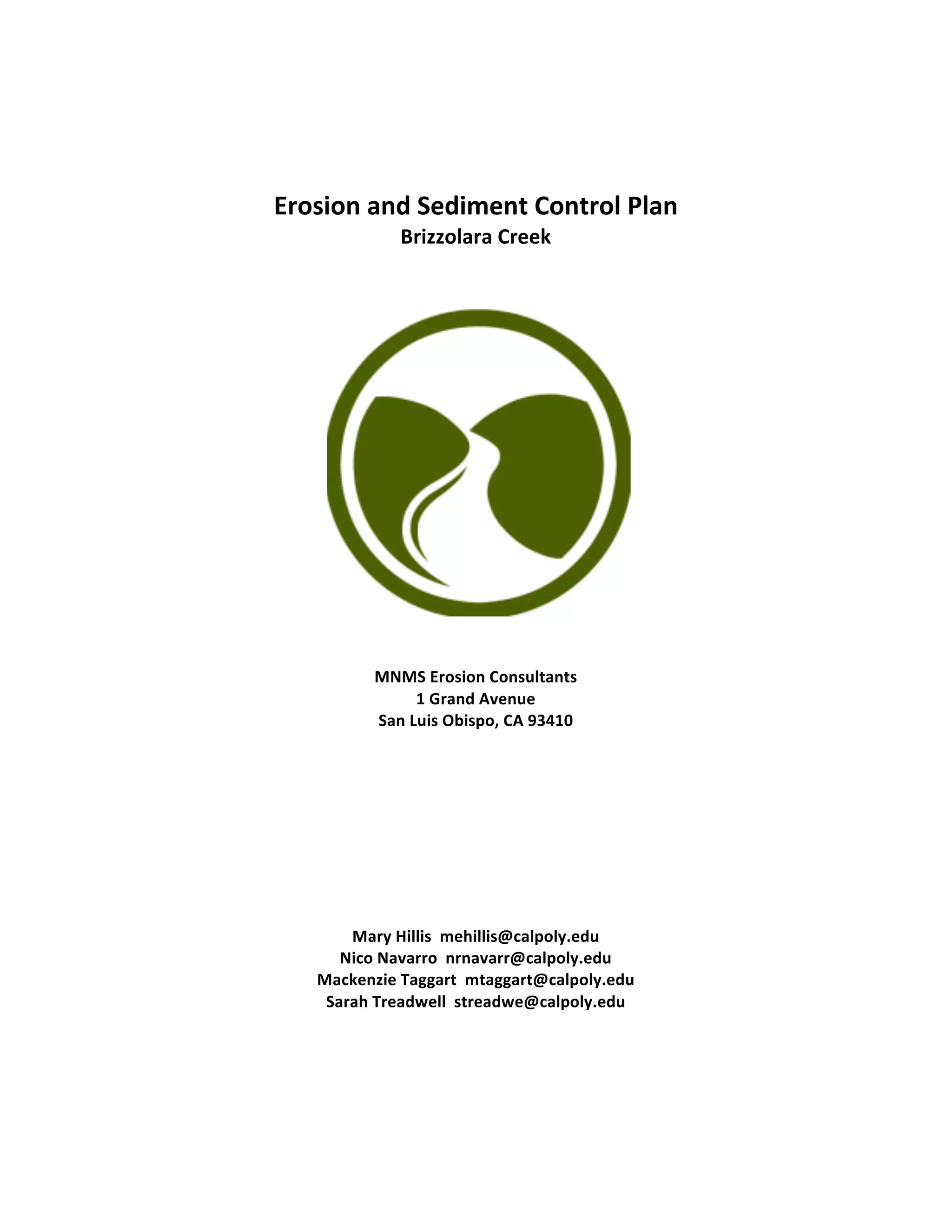 Erosion and Sediment Control Plan | PDF
