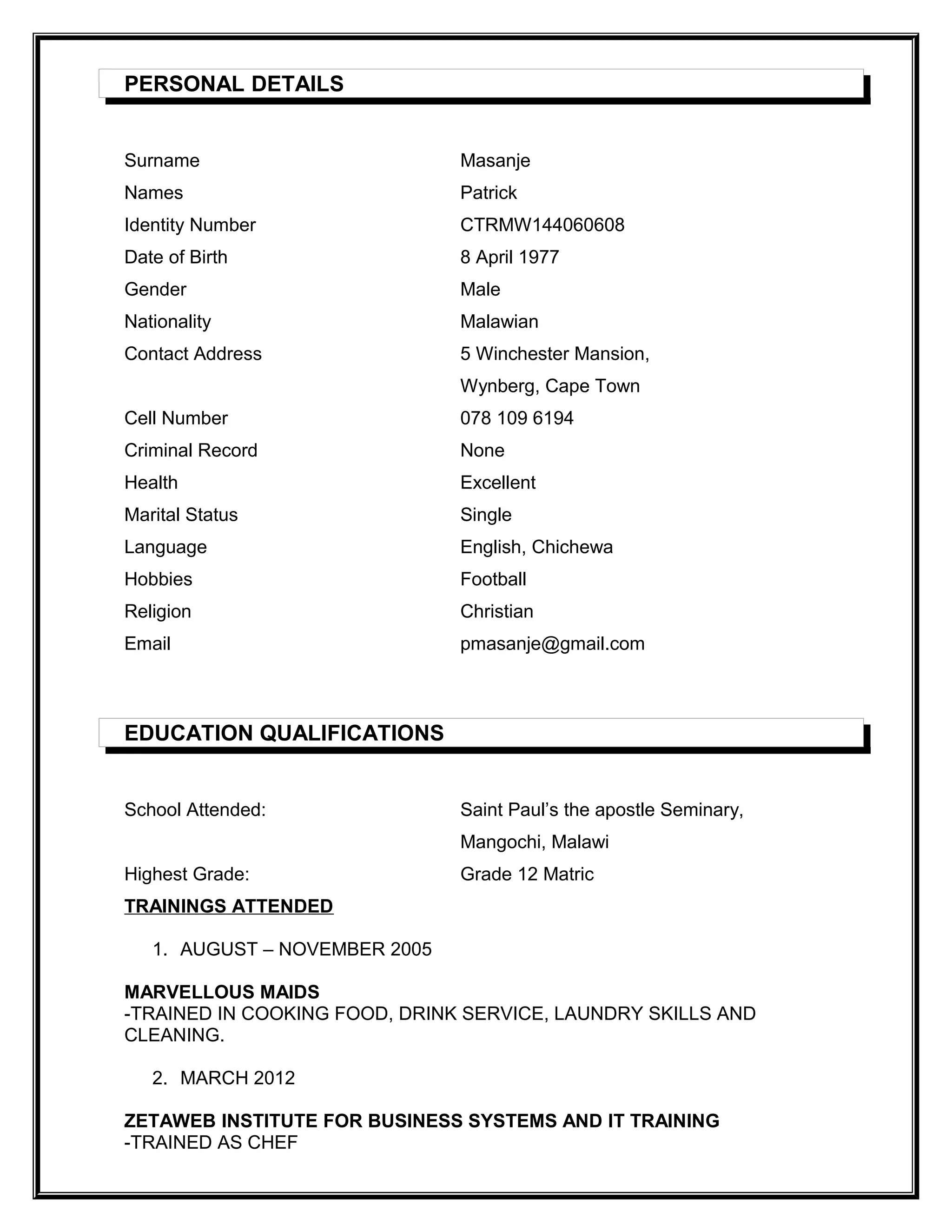 CURRICULUM VITAE SFG. | DOC