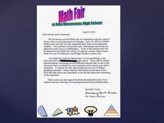 New Dimensions High School Math Fair 2003 | PPTX