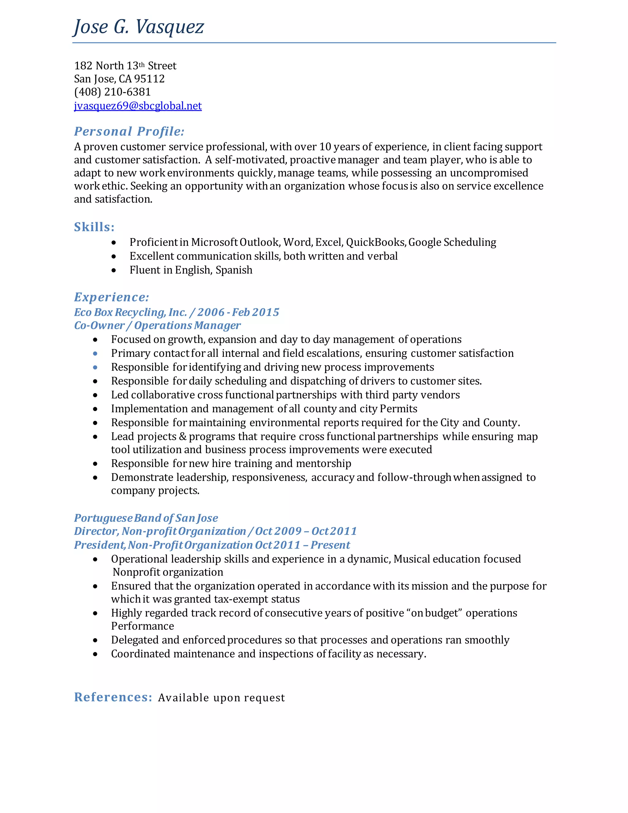 Jose's Resume | DOCX