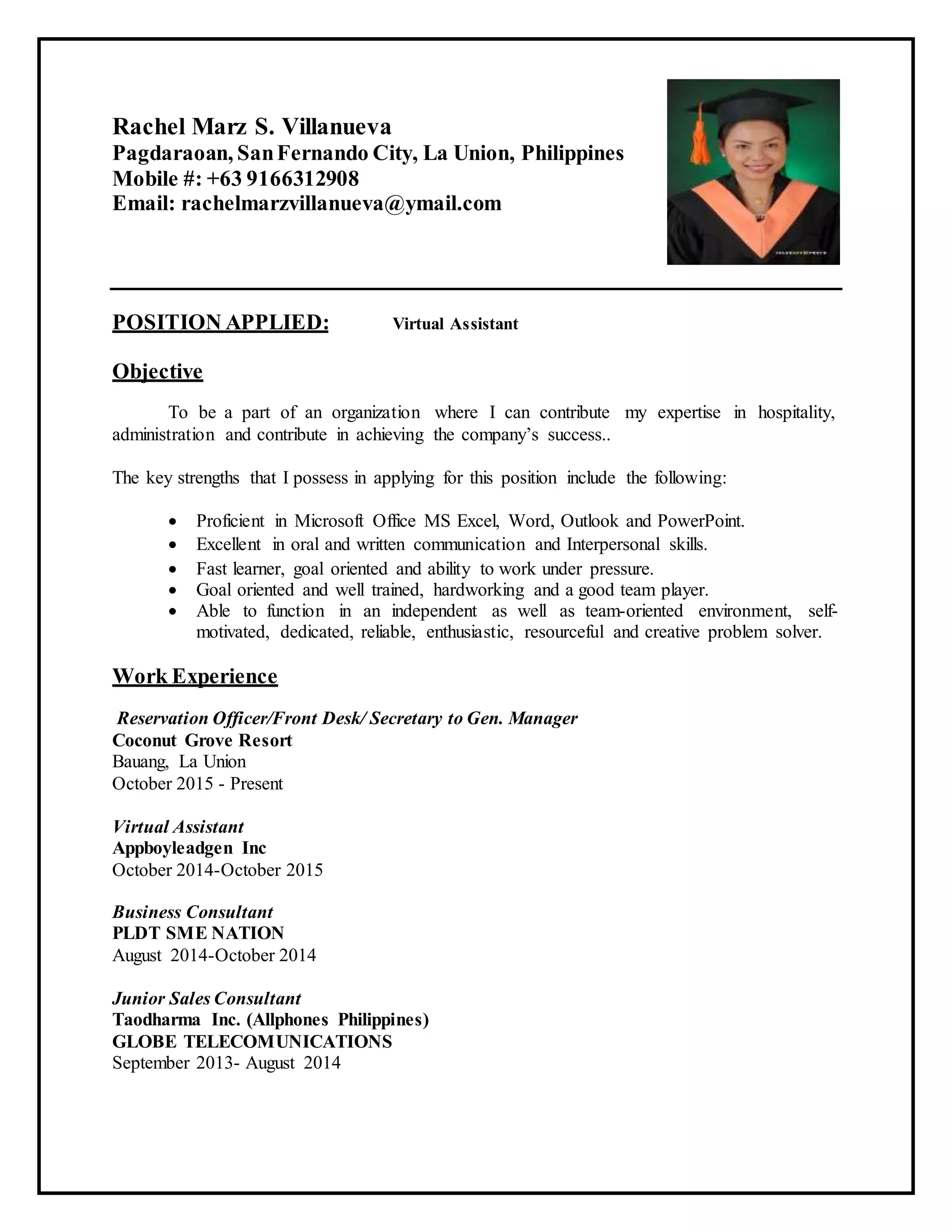CV - Rachel (1) | PDF