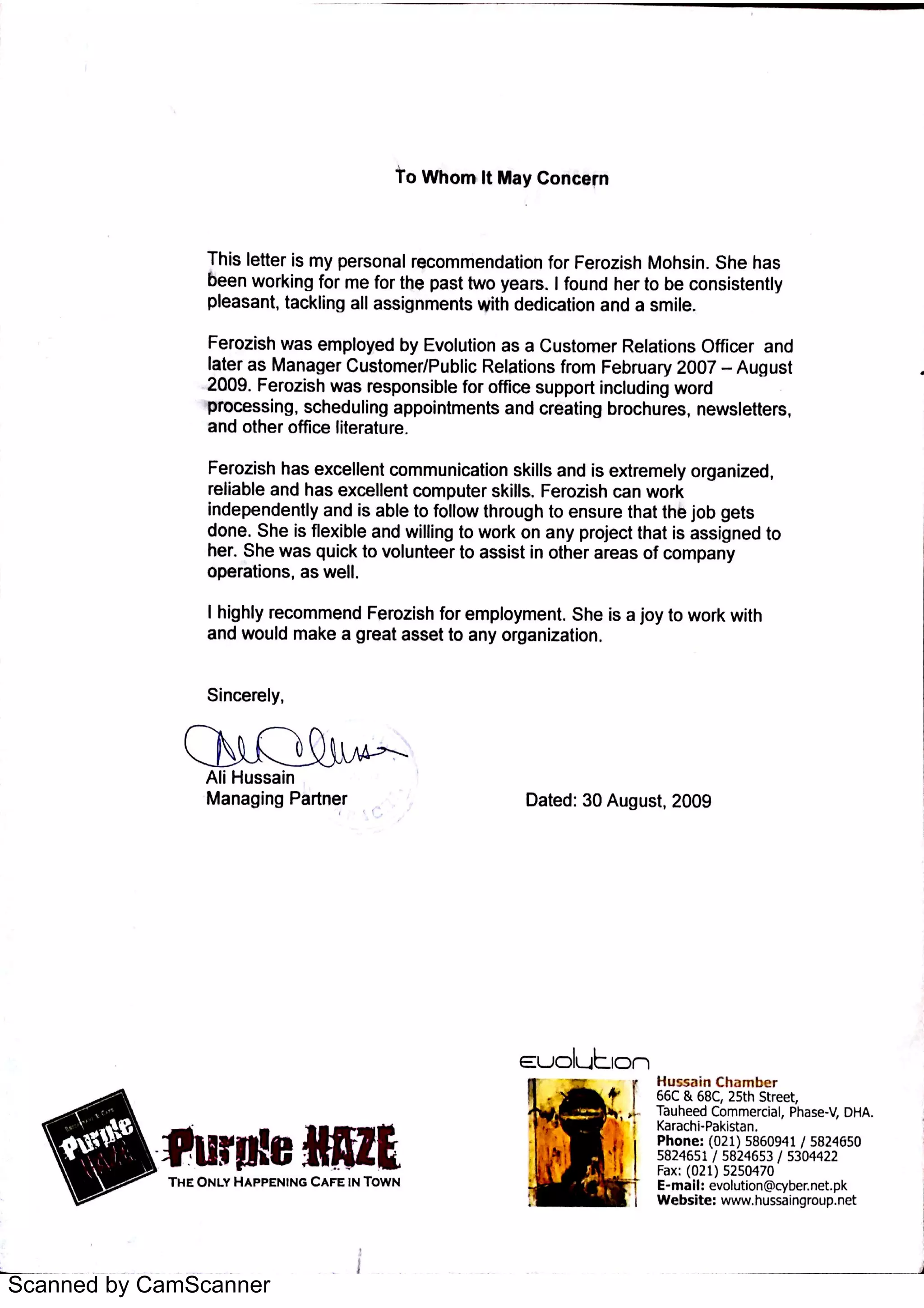 Experience letter Evolution | PDF