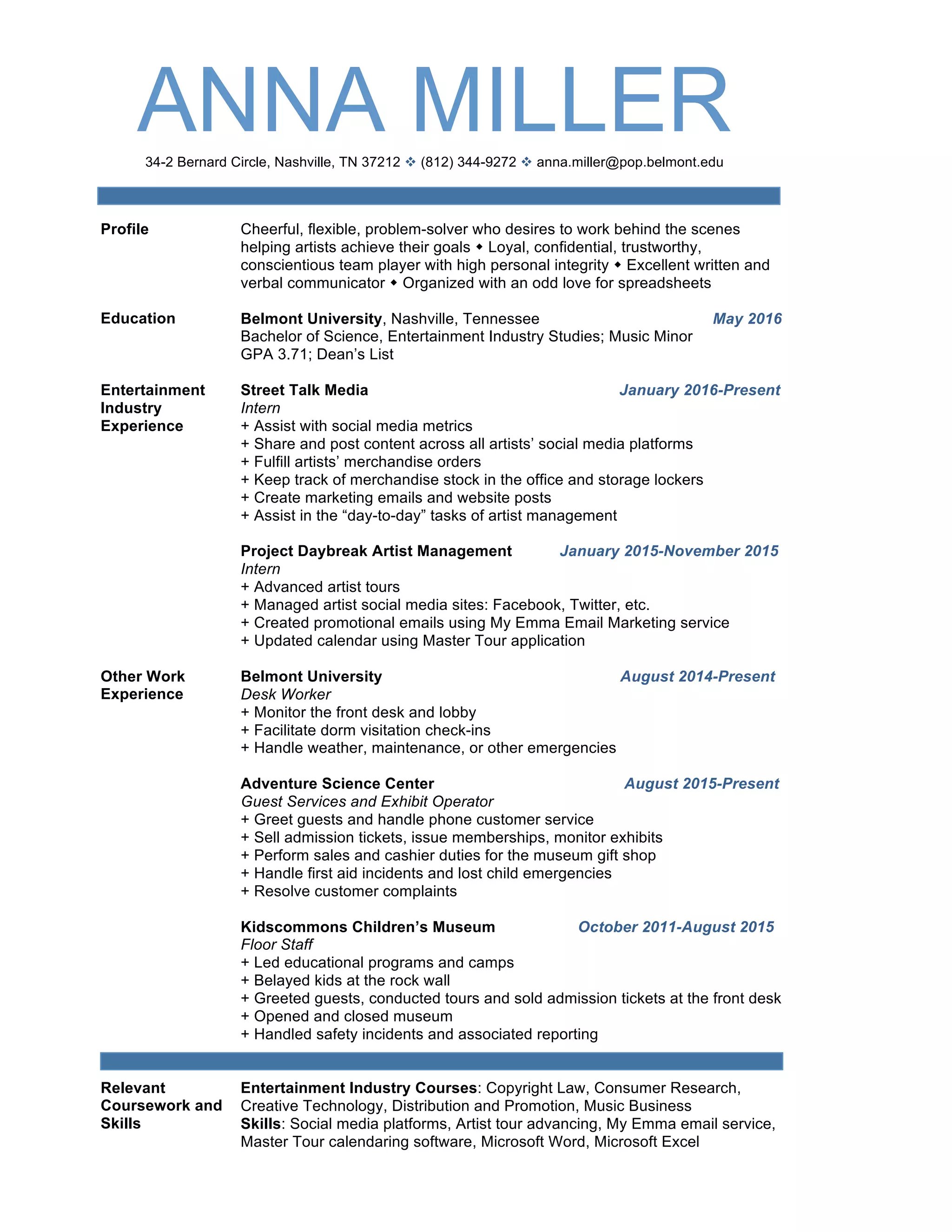 Anna Resume Revised | PDF