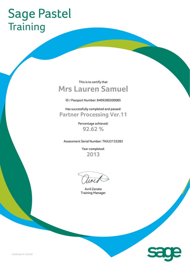 Pastel Certificate | PDF