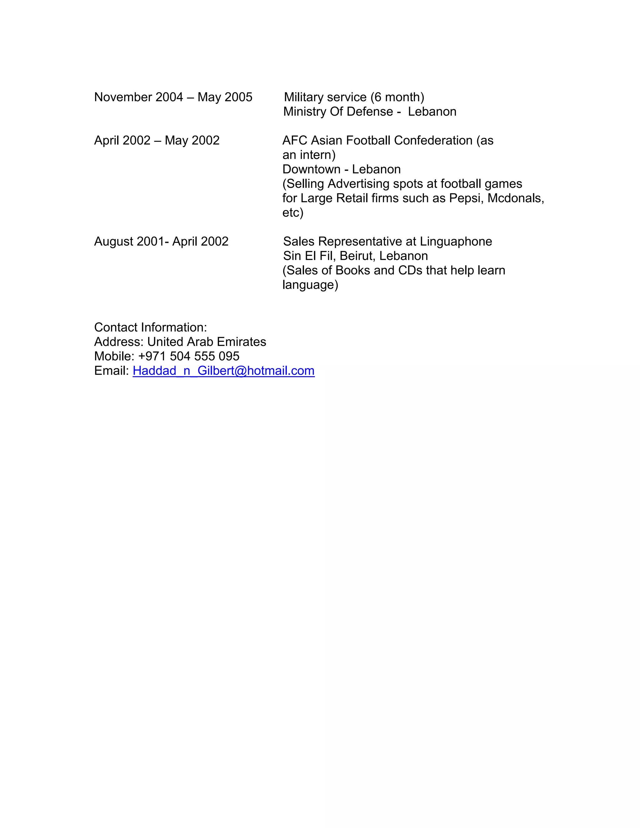 Resume Gilbert Haddad 2015 | PDF | Sales | Business