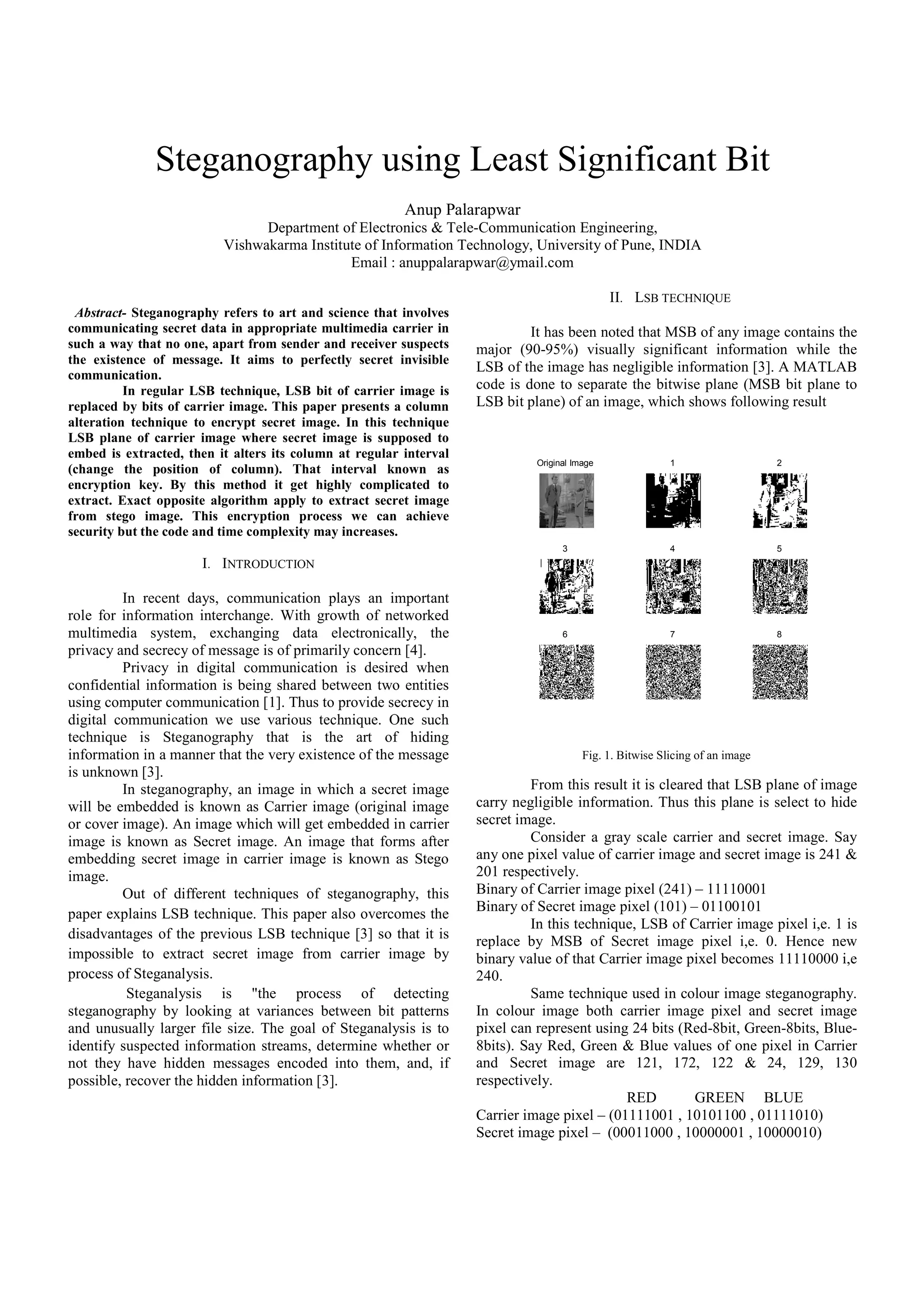 Steganography - Anup Palarapwar | PDF