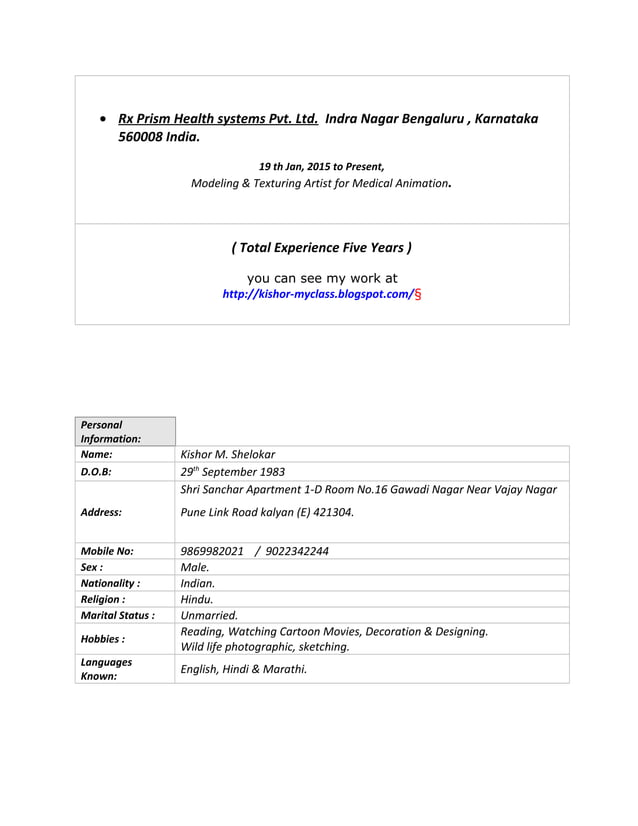kishor shelokar cv | PDF